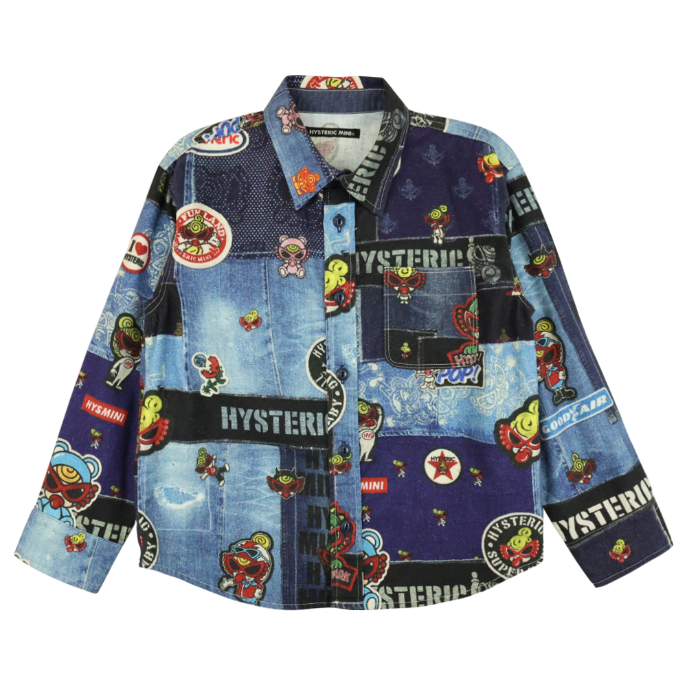 Hysteric Mini Direct Web Hystericmini DENIM PATCHWORK総柄 Viscotex シャツ(140cm カーキ): HYSヒスミニ ...