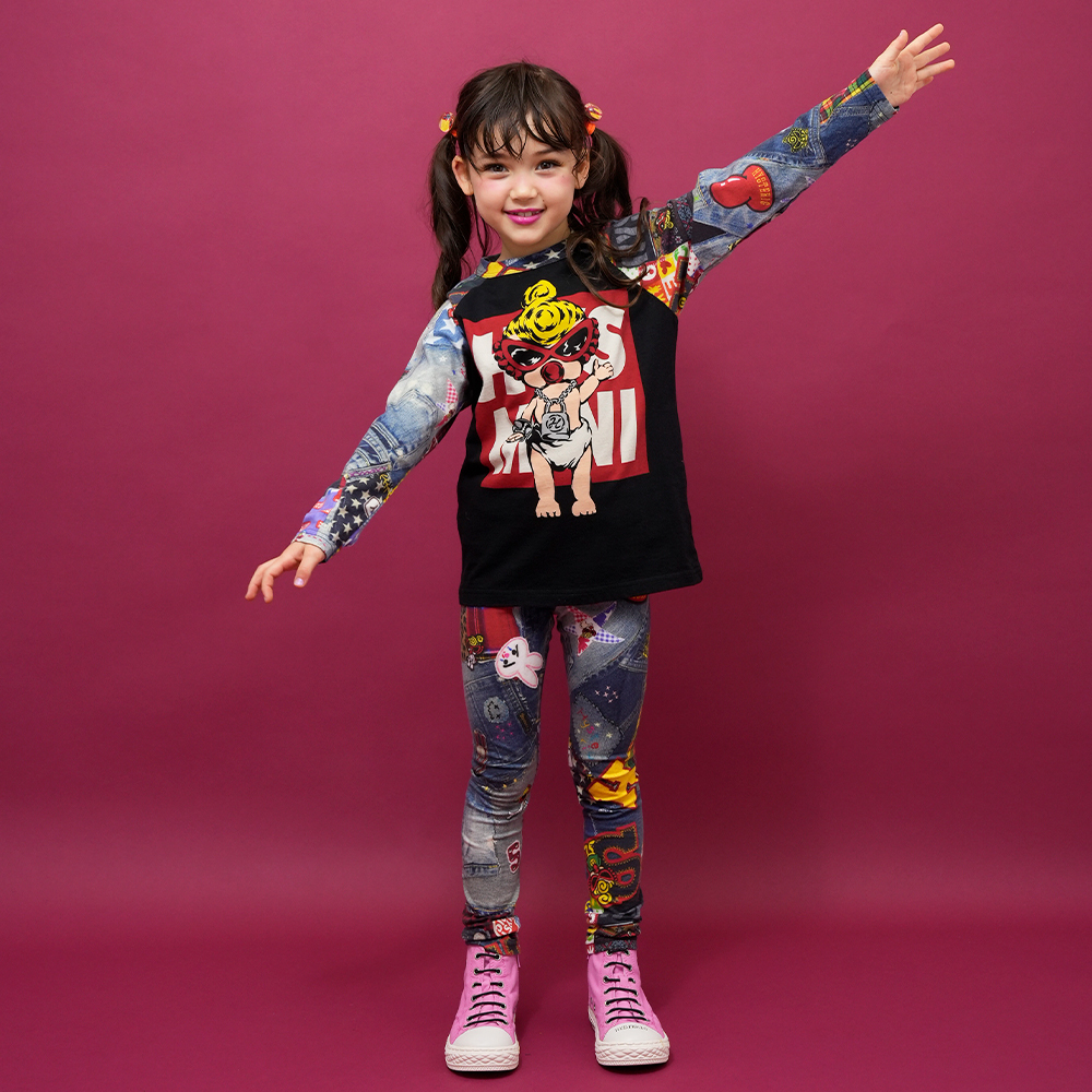 Hysteric Mini Direct Web HystericMini DENIM GEEK Viscotex 10分丈レギンス(120cm インディゴ): HYSヒスミニ ...