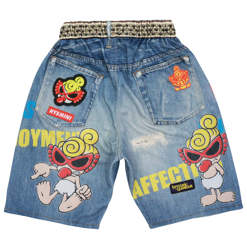 Hysteric Mini Direct Web Hystericmini STANDARD MINI 裏毛 Viscotex Like a denim ショートパンツ(120cm インディゴ ...