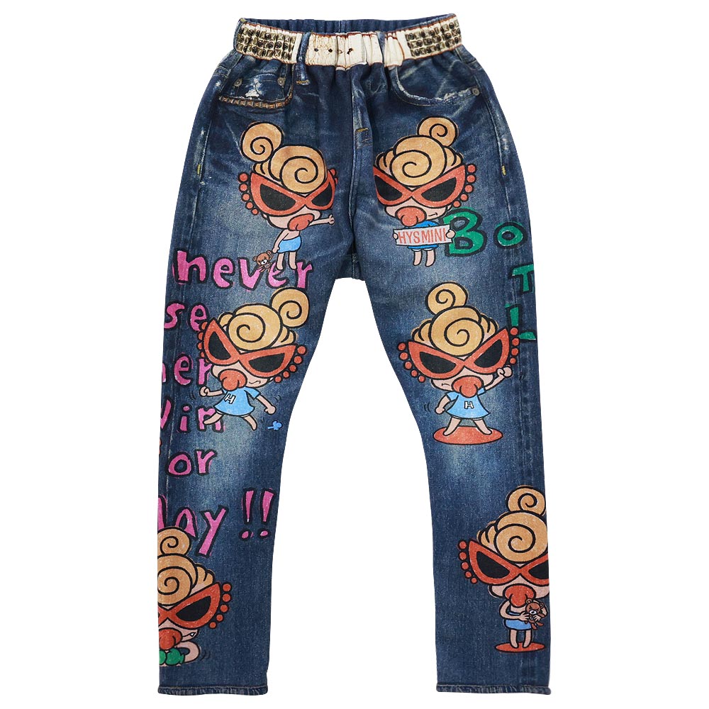 Hysteric Mini Direct Web HystericMini SELFISH BABY ボンバー裏毛 Like a denim Viscotex パンツ(130cm インディゴ ...